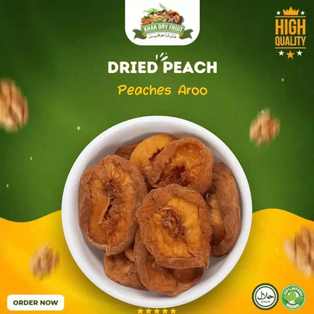 Dried Peach 250gm Pack | 100% Organic Export Quality | Peaches Aroo