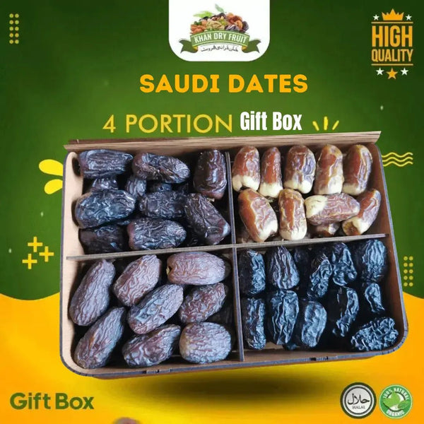 Saudi Dates Khajoor Gift Box with 4 Exquisite Types